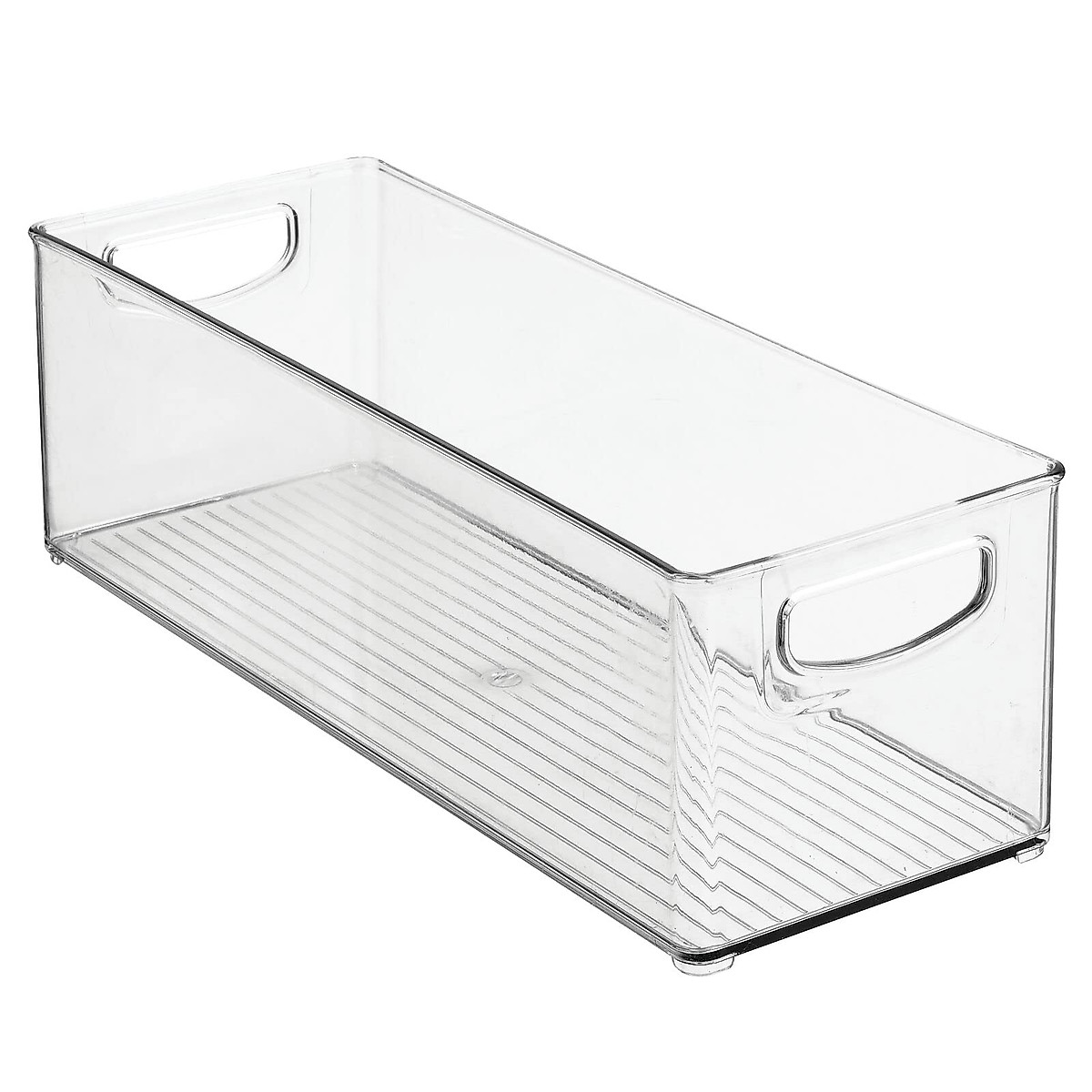 mDesign Plastic Kitchen Organizer - Storage Holder Bin with Handles for Pantry, Cupboard, Cabinet, Fridge/Freezer, Shelves, and Counter - Holds Canned Food, Snacks, Drinks, and Sauces - Clear