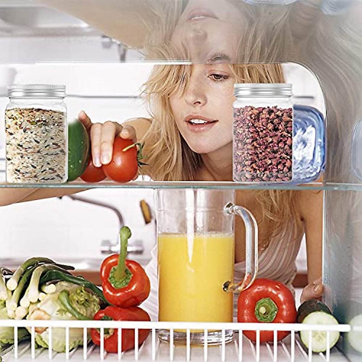 Axe Sickle 12 Ounce Clear Plastic Jars Storage Containers With Lids For Kitchen & Household Storage Airtight Container 3 PCS