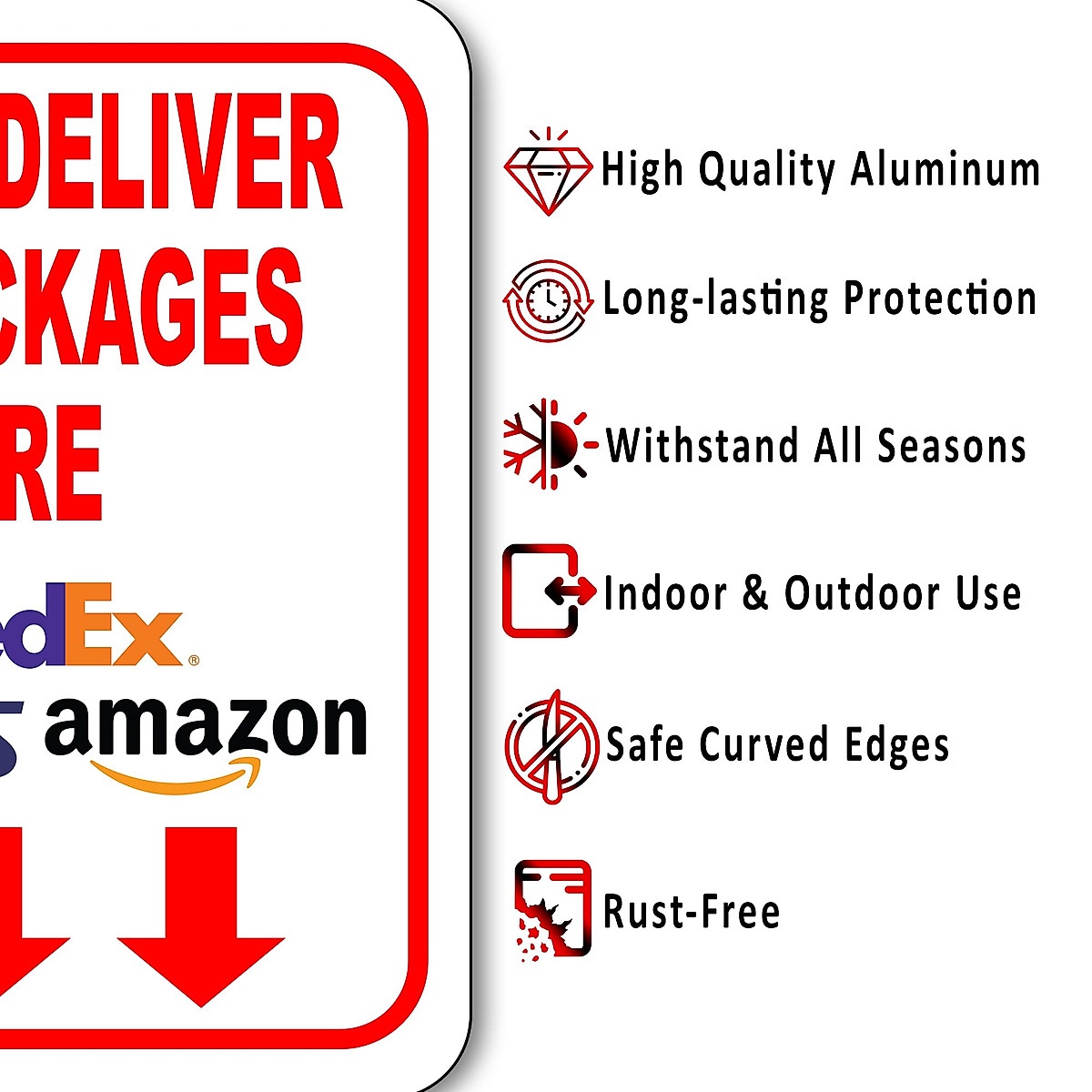 Please Deliver All Packages Here Arrows Delivery Sign for Delivery Driver - Delivery Instructions for My Packages from Amazon, FedEx, USPS, UPS, Indoor Outdoor Signs for Home, Office, Work, 8.5"x10"
