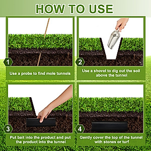 Qualirey 6 Pcs Mole Traps for Lawns Pocket Gopher Trap Catch and Release Live Mole Trap Tunnel Rodent and Gopher Trap Humane Mole Traps for Lawns, Easy to Use, Reusable for Eliminating Pests (Black)