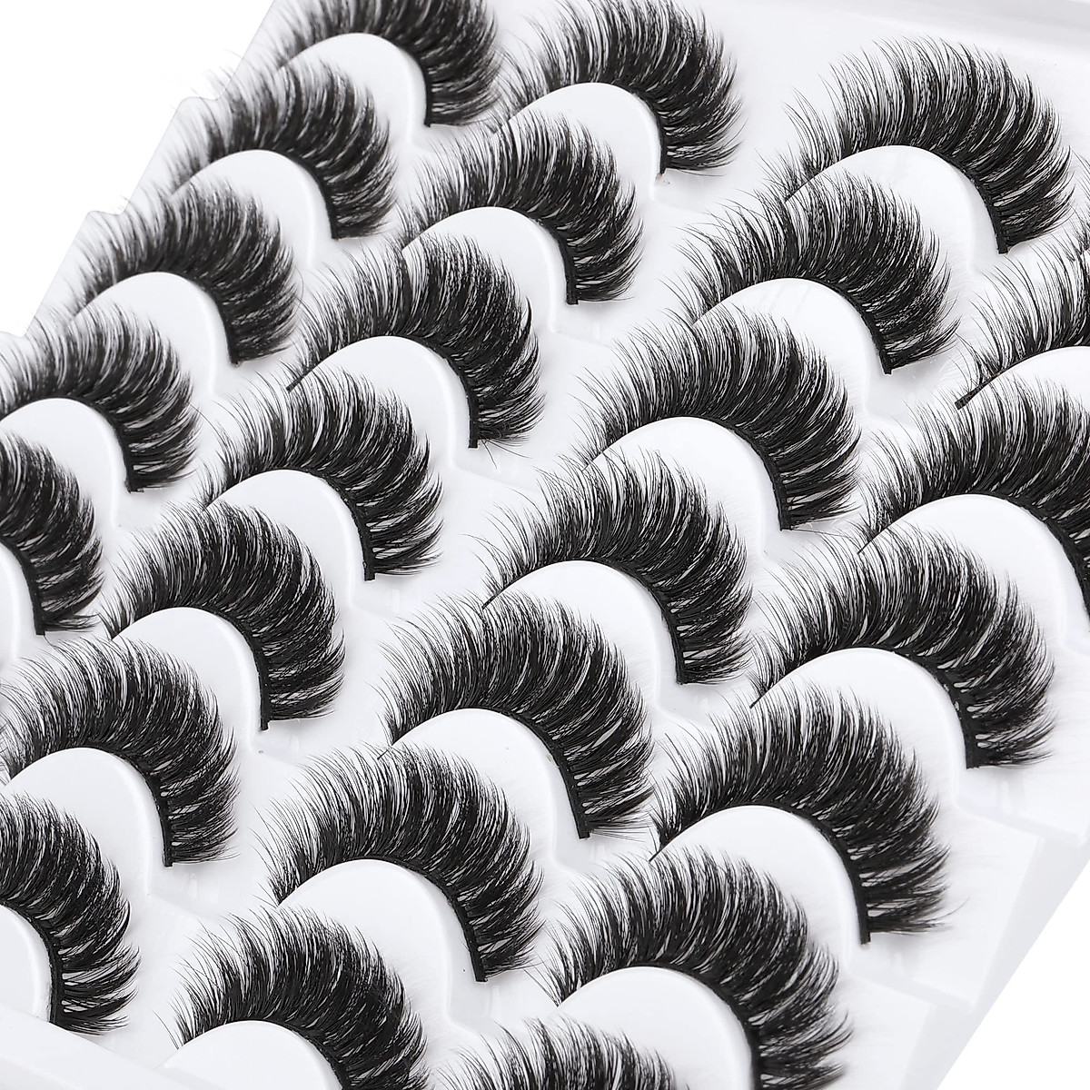 ALICROWN Short Eyelashes Natural Look False Lashes Mixed Lightweight Fluffy Handmade Soft Volume 14 Pairs Faux Mink Pack