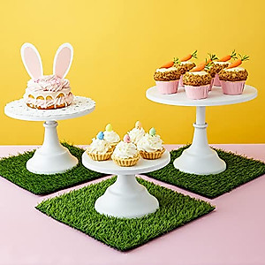 Juvale 4-Pack Artificial Grass Mats - Faux Grass, Fake Turf Panels for Wall, Balcony, Patio, Outdoor Decor (12x12 in)