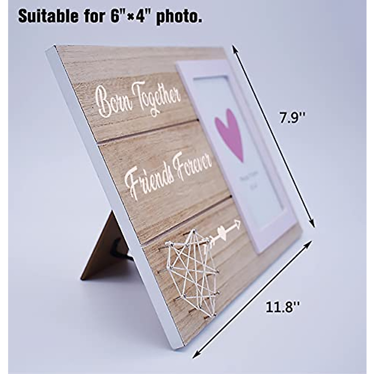 Twin Baby Picture Frame Gift for New Mom Dad Couple - Photo Frame Gift for Dad Mom Of Twins - Born Together Friends Forever - Twins Baby Gift for Mother Father