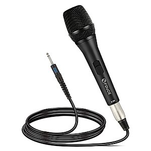 FDUCE Dynamic Wired Microphone 8.0s, Vocal Karaoke Mic with 16.4ft XLR Cable, Metal Handheld Corded Microphone for Singing, Speech, Wedding, Class use (Gray)