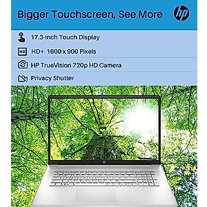 HP 2023 Newest Touchscreen Laptop, 17.3 Inch HD+ Display, AMD Ryzen 5 7530U Processor(Beats i7-1165G7), 16GB RAM, 1TB SSD, Wi-Fi 6, HDMI, Full-Size KB, Webcam, Windows 11 Home, Bundle with JAWFOAL