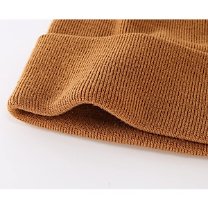 Home Prefer Toddler Beanie for Boys Girls Baby Kids Beanies Warm Knit Winter Hat Light Brown 2-8 Years