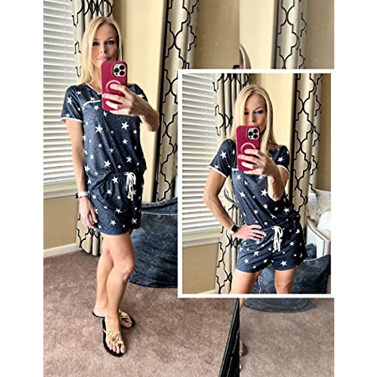 Ekouaer Pj Shorts for Women Pajamas Short Sleeve Tee and Shorts Lounging Sleepwear