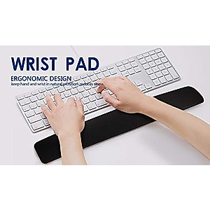 Silicone Keyboard Wrist Rest Pad- Non-Slip Durable & Comfortable for Easy Typing & Pain Relief, Gel Wrist Rest for Keyboard, Strong Grip Designed for Office & Home Use Black 15.7x2.5 in