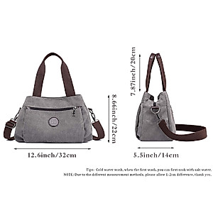 Chikencall® Women Hobo Handbags Casual Canvas Vintage Crossbody Bag Daily Multi Compartment Purses Shoulder Tote Shopper Bag