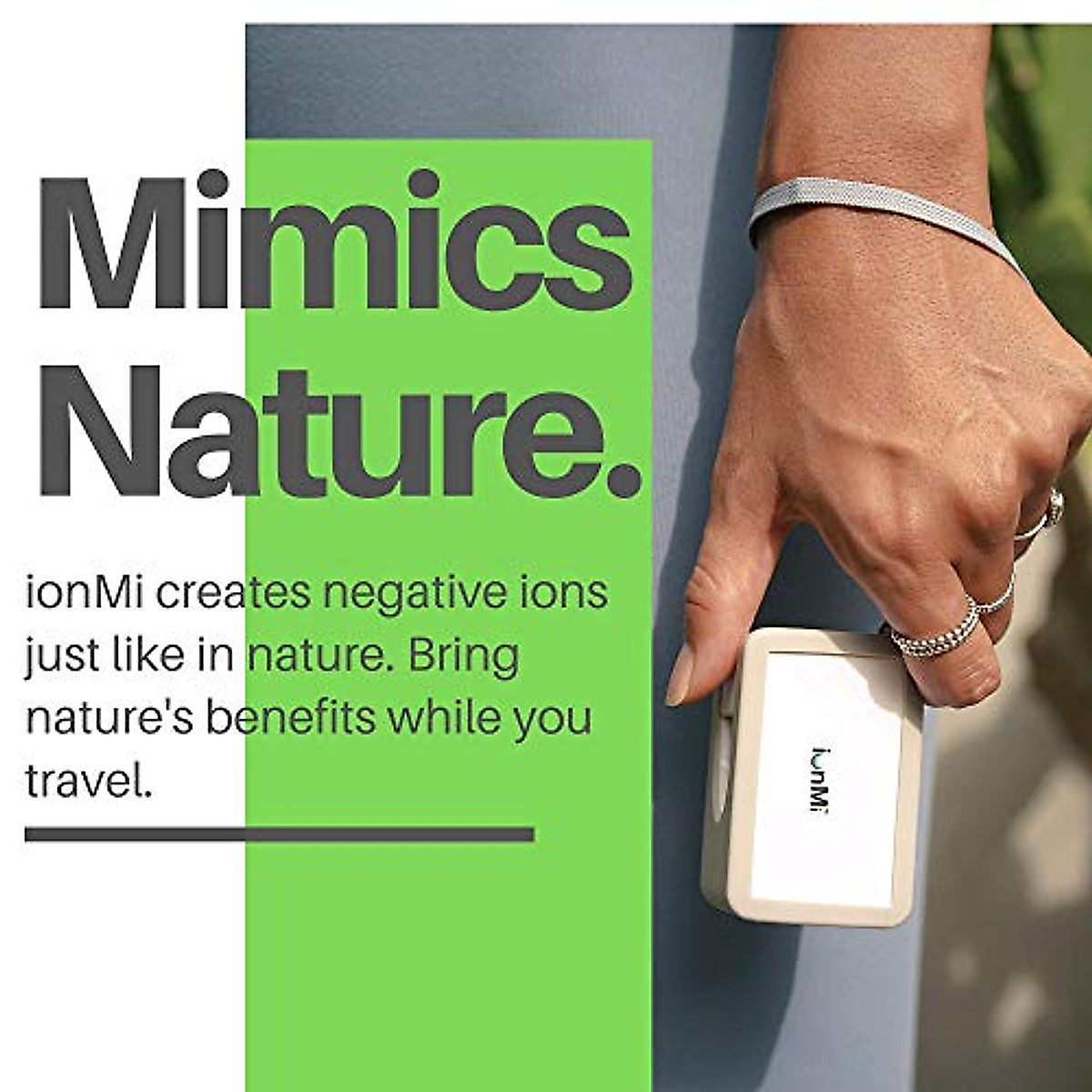 IonPacific ionMi, 2-1 Stationary & Wearable Negative Ionizer Travel Purifier with Highest Output - Up to 20 Million Negative Ions/Sec, USB Rechargeable, Eliminates: Pollutants, Allergens, Mold, Germs