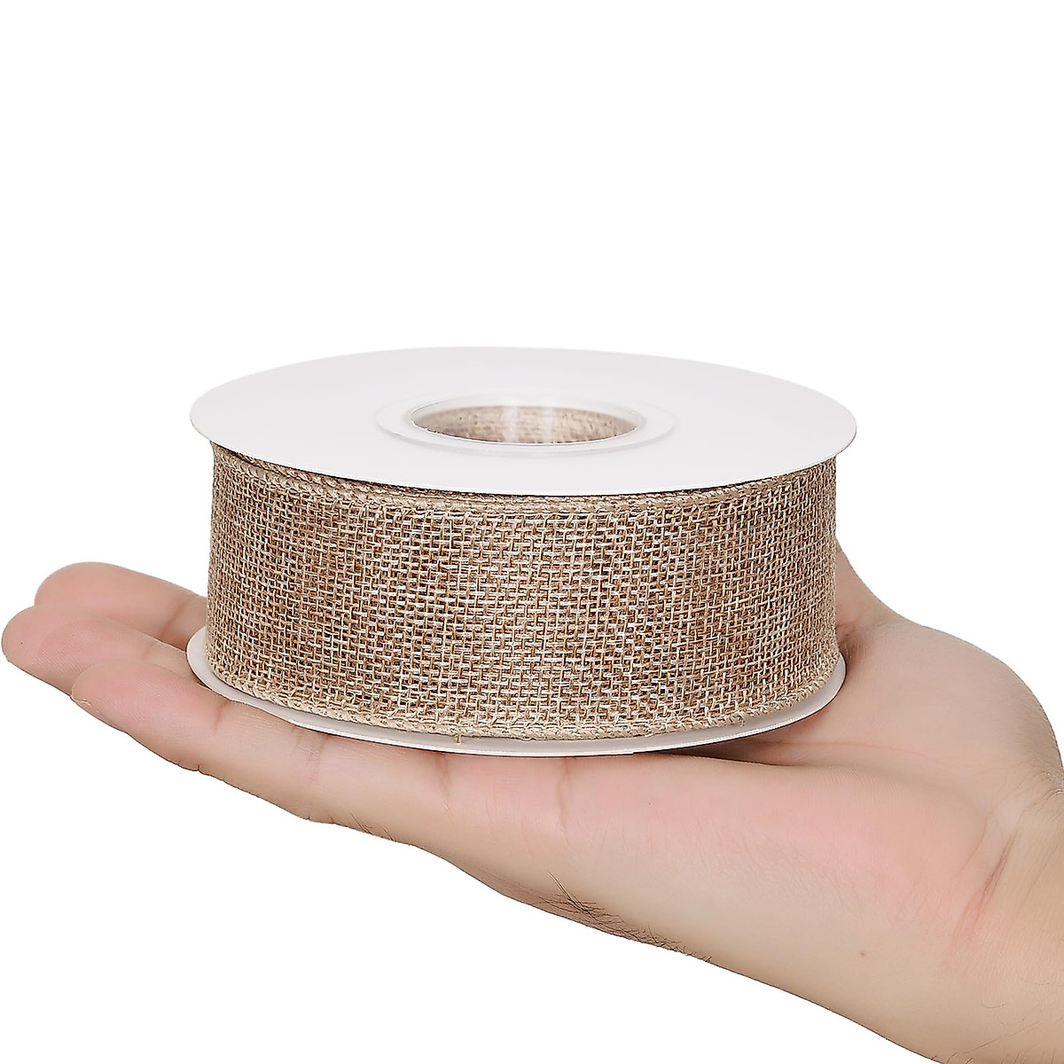 Ribest Burlap Natural Wired Ribbon, 1 1/2 inch 10 Yard, Jute Ribbon for Decoration Bows Craft Gift Wrapping Wreath Sewing