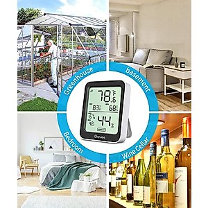 Govee Bluetooth Hygrometer Thermometer, Large LCD, Max/Min Records, 2-Year Data Storage - Black, 2 Pack