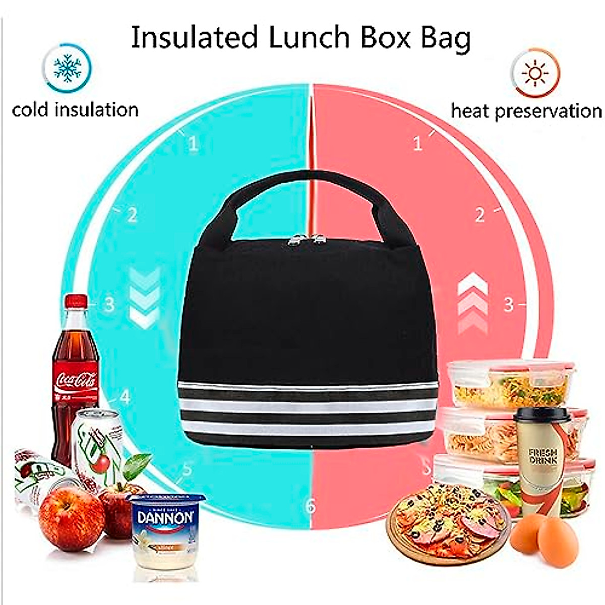 Lmeison Backpack for Teen Girls Cute School Backpacks with Lunch Bag Teens Boobag Set for Women School Bag for Middle School High School Canvas Back Pack for Teenages, Striped Black, 3 in 1