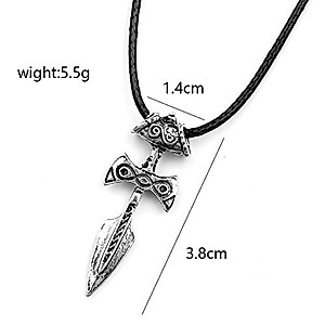 Nichibotsu - Cool Antique Silver Viking Sword Pendant Necklace Amulet of Talos Handmade Pendant