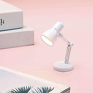 Yiwu Ruizhen Mini Book lamp,Mini Desk Light,Bedroom Small Night lamp, Warm Light,Eye Protection Battery-Operated (3 pcs LR41),Compact Portable lamp,Eye-Caring(White)