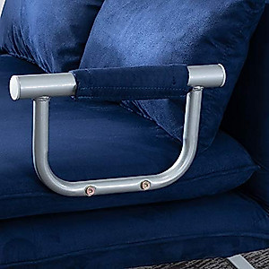 HOMCOM Convertible Sofa Bed Sleeper Chair, 5 Position Adjustable Backrest, Armchair Sleeper with Pillows, Leisure Chaise Lounge Couch, Blue