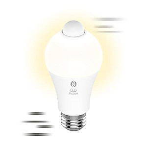 GE LED+ Motion Sensor LED Light Bulbs, Security Light, Warm White, A21 Standard Bulbs (2 Pack)