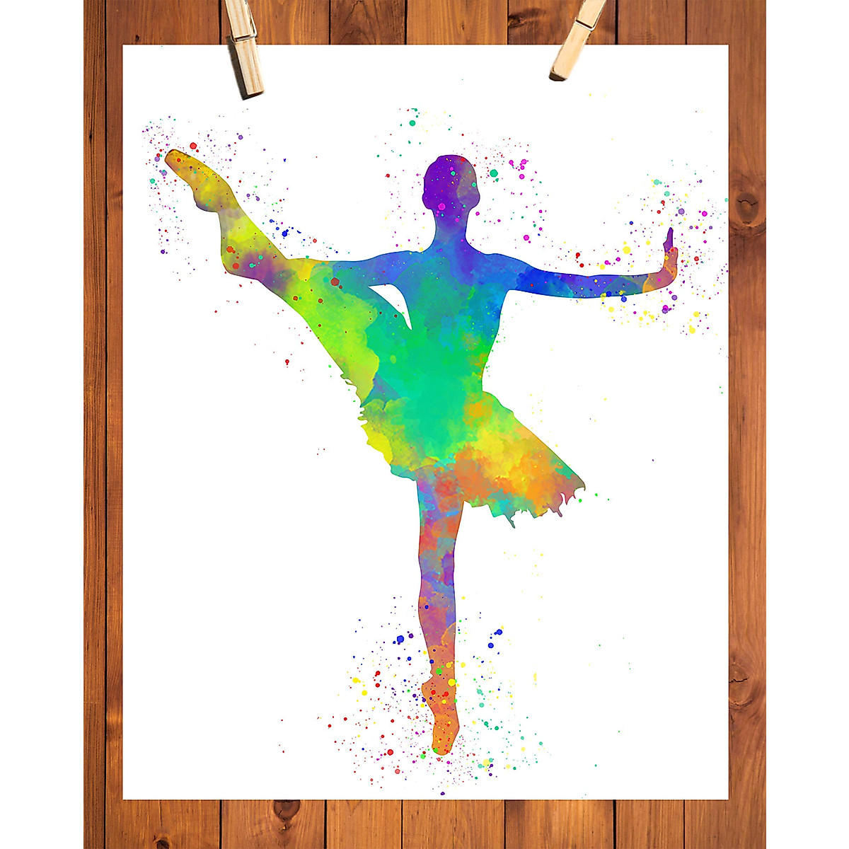 Girl Ballet Dancer Abstract Wall Art Print Poster 11x14, Ideal for Lover of Ballet, Dance Teacher and Ballerina. Teen Bedroom, Dance Studio, Dorm Room, Dressing Room, Locker Decor
