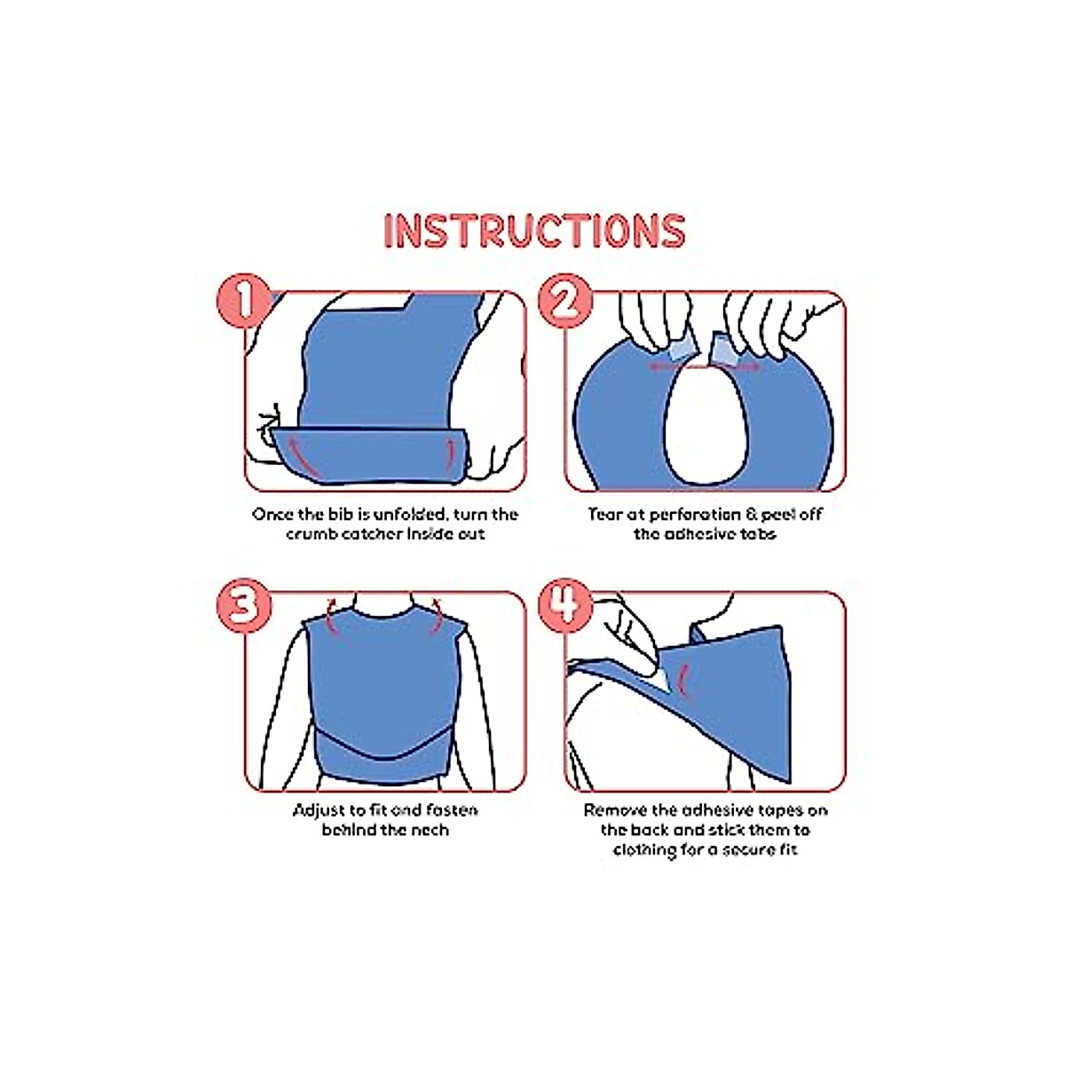 POUATU Premium Baby Disposable Bibs - Mess-Free Feeding and Easy Cleanup - 5 Packs of 20 (100 Count)