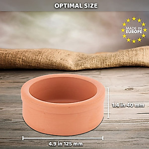 Handmade Clay Pot for Cooking Set of 6, Lead-Free Terracotta Bowls, Mexican, Indian, Turkish, and Korean Cookware, Glazed Earthenware Dinnerware Suitable for Microwave and Oven-Cooking, 4.9 in
