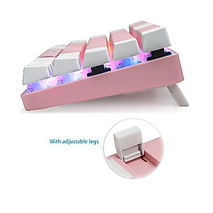 NORCHE 60% Mechanical Gaming Keyboard,Wired/Bluetooth 5.0 Modes,RGB Backlit Ultra-Compact Mini Keyboard, Compact 63 Keys Keyboard for PC/Mac Gamer, Office, Gaming, Home Office