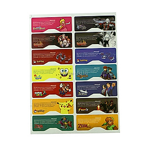 14 Pcs Back Tag Label Stickers Custom Design for Gameboy Advance SP GBA SP Console