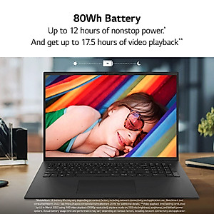 LG Gram (2022) 17Z90Q Ultra Lightweight Laptop, 17" (2560 x 1600) IPS Display, Intel Evo 12th Gen i5 1240P Processor, 16GB LPDDR5, 512GB NVMe SSD, WiFi 6E, Thunderbolt 4, Windows 11, Gray (Renewed)