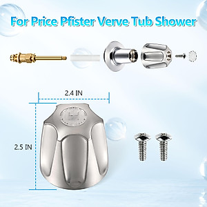 Enhon Faucet Handles, 2 Piece Hot and Cold Faucet Knobs Compatible with Price Pfister Verve Tub Shower, Include 2 Faucet Handles and 2 Screws for Remodeling Trim (Brushed Nickel)