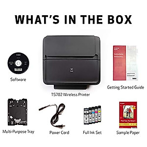 Canon PIXMA TS702 Wireless Single Function Printer | Mobile Printing with AirPrint(R), Google Cloud Print, and Mopria(R) Print Service, Works with Alexa, Black, One Size