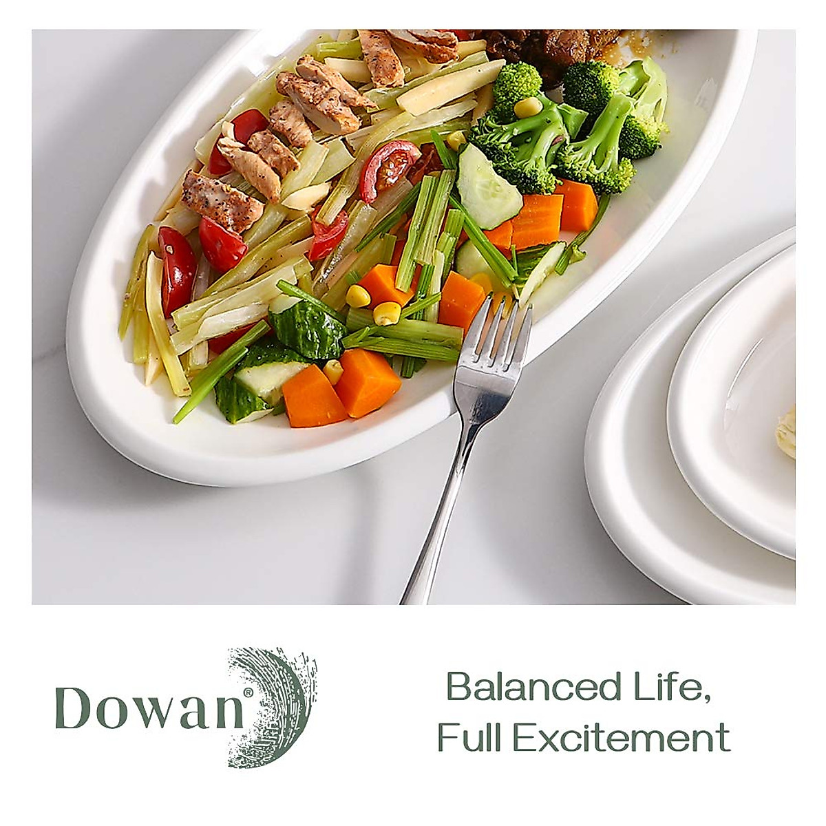 DOWAN 16"/14"/12" Rectangle Serving Plates & Oval Serving Plates