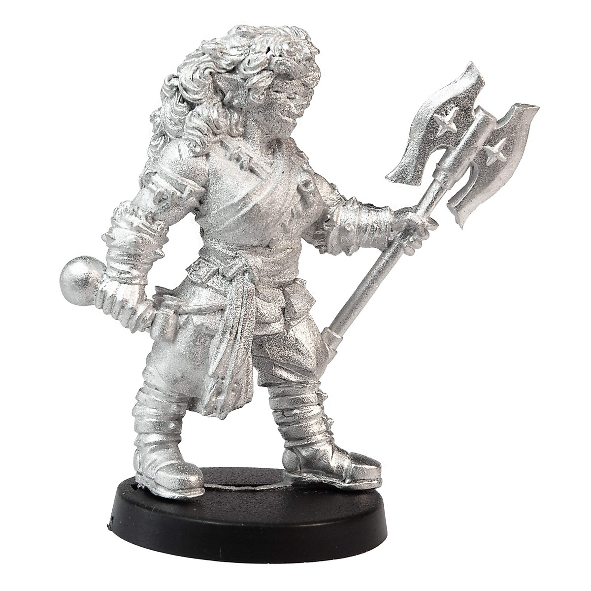 Stonehaven Miniatures Female Orc Cleric Miniature Figure, 44mm - 100% Pewter Metal - Includes Slotted Creator Base - for 28mm Scale Table Top War Games - Designed & Made in USA