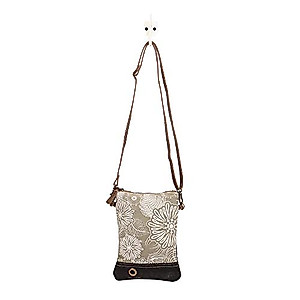Myra Bag Leafy Upcycled Canvas & Leather Crossbody Bag S-1466