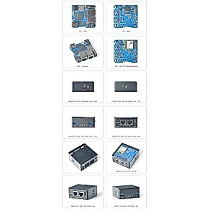 youyeetoo NanoPi R5C Mini Router with Metal Case, RK3568 Development Board, 4GB LPDDR4X 32GB eMMC, 0.8TOPS NPU, Support OpenWrt Docker, Two Ethernet Ports, M.2, HDMI 2.0 (Without M.2 Wi-Fi Module)
