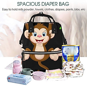 BBRItter Cartoon Monkey Mummy Backpack Diaper Tote Bags Shoulder Nappy Bag Large Capacity For Baby Care