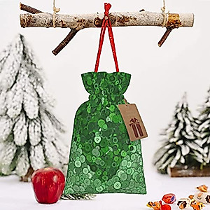 Drawstrings Christmas Gift Bags Button-Love-Heart Presents Wrapping Bags Xmas Gift Wrapping Sacks Pouches Medium