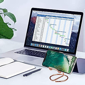 ROSYQUARZ Cell Phone Stand for Desk, Small Metal Mobile Phone Stand Holder, Cute Rose Gold Cell Phone Display Holder, Phone Dock Compatible with All Mobile Phones, iPhone, Switch, iPad, Kindle