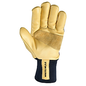 Men's Heavy Duty Leather Winter Work Gloves with Thinsulate Insulation (Wells Lamont 5127XL), Palomino with Black Back, X-Large