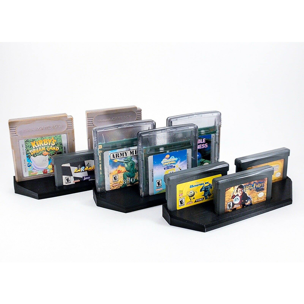 3 PACK - 3 Game Cartridge Display for Game Boy - GB GBC GBA - Fits All Nintendo GameBoys