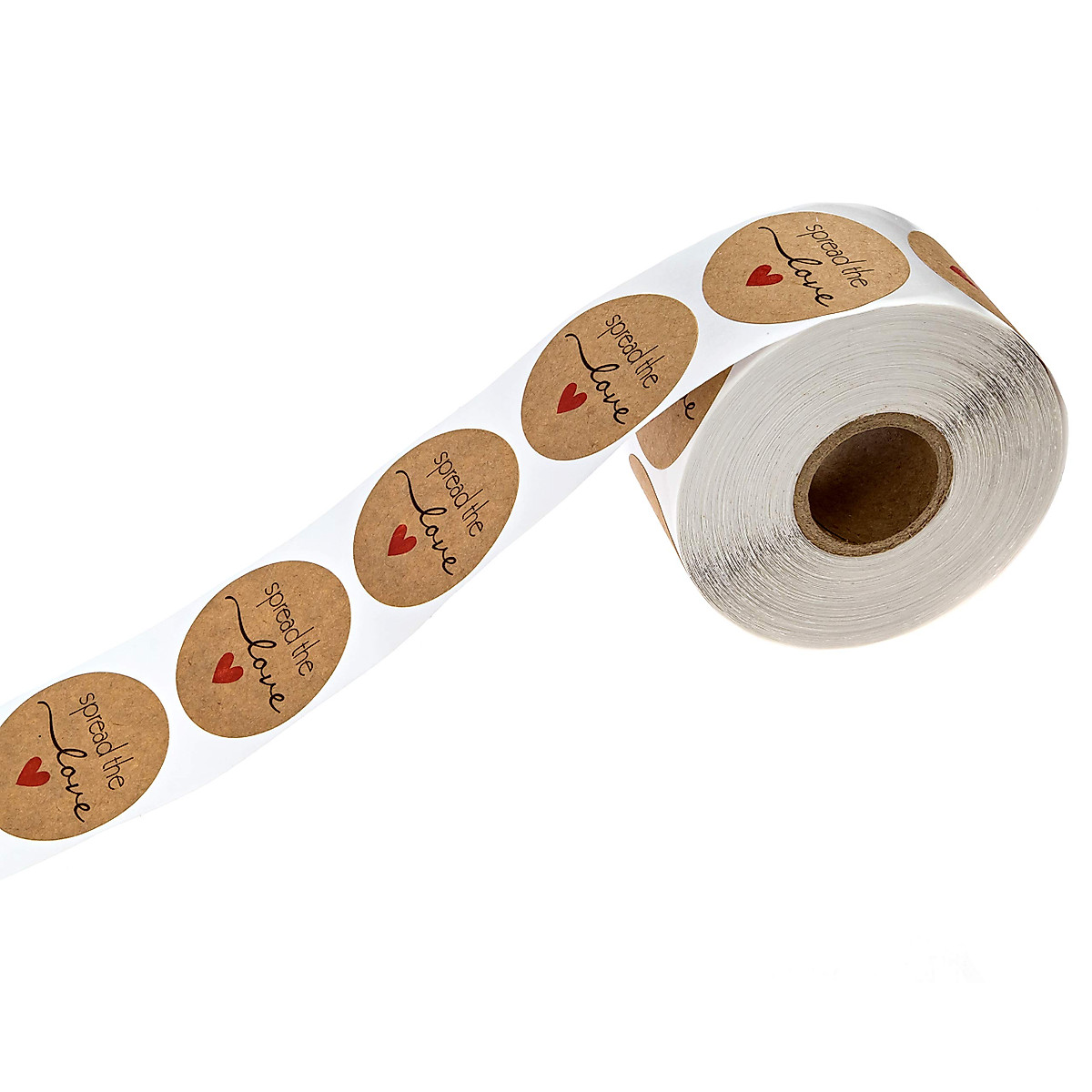 Spread The Love Stickers / 500 Canning Labels/Wedding Favor Homemade Jam Jelly Stickers / 1.5" Brown Kraft Small Business Label/Made in The USA