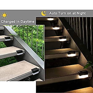 GOODFOEVER Solar Deck Lights 16 Pack Fence Post Lights Waterproof LED Solar Lights for Stairs, Fence, Deck, Garden, Patio Yard, Porch and Step