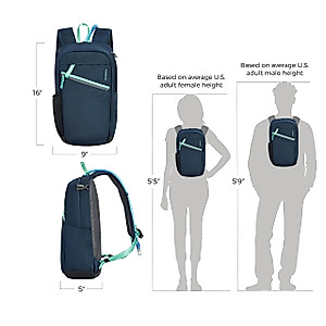 Travelon Greenlander Sustainable Anti-Theft 9L Backpack, Galaxy Blue, 9" W x 16" H x 5" D