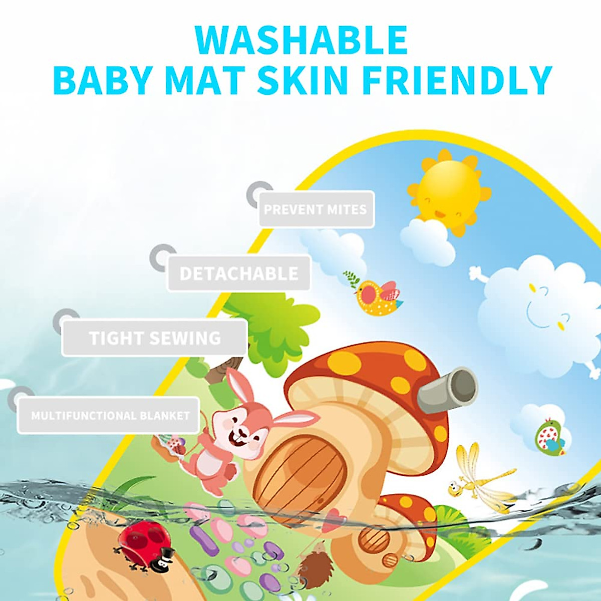 MORITA BOKUJO Baby Gyms Play Mats,Music Lights Deluxe Gym Tummy Time Padded Mat for Newborn Toddler Infants Activity Center for Infants.