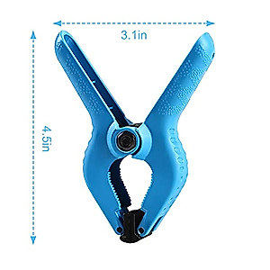 FASTORS 4.5 Inch Spring Clamps for Woodworking,12-PACK Backdrop Clips,Clamps for Pool Cover, Crafts,Photography Studio and Muslin Backdrop, Clamps Heavy Duty（BLUE）