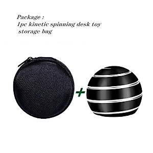 Kinetic Desk Toys， Full Body Optical Illusion Spinner Ball， Large Longer Time Spinning Top, Ideal for Parties, Holidays, classrooms or for use as Office Toys-with Storage Bag