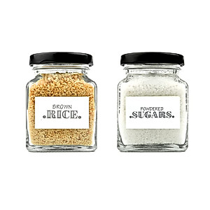 CRASPIRE Kitchen Pantry Labels 12 Sheets Preprinted Clear Kitchen Food Labels Water Resistant Organize Labels for Containers Jars Canisters Storage Bins