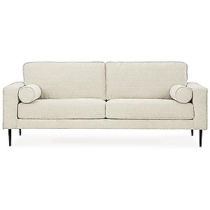 Signature Design by Ashley Hazela Contemporary Sofa with 2 Bolster Pillows, Beige