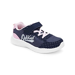 OshKosh B'Gosh Girls Retra Sneaker, Navy/Silver, 11 Little Kid