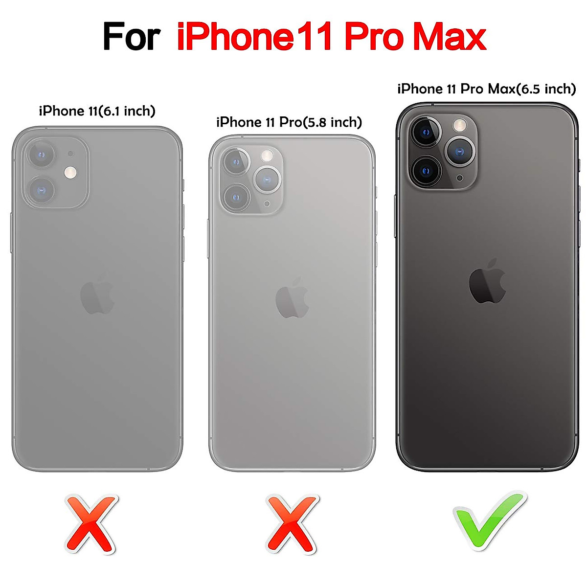 HianDier Wallet Case for iPhone 11 Pro Max Case Slim Protective Case with Credit Card Slot Holder Flip Folio Soft PU Leather Magnetic Closure Cover for 2019 iPhone 11 Pro Max 6.5 Inches, Black