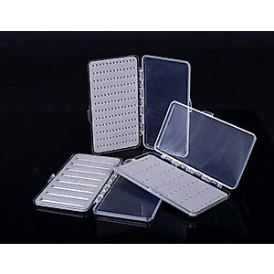 EUPHENG Fly Fishing Boxes Super Slim Fishing Storage Fishing Tackle Case (Slim easy grip foam-7.3x3.8x0.5inch)