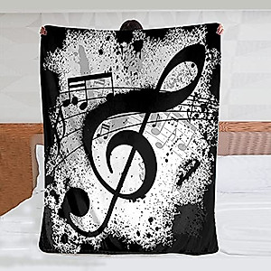 Throw Blanket Music Note Soft Microfiber Lightweight Cozy Warm Blankets for Couch Bedroom Living